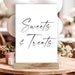 Sweets and Treats Table Sign Template, Sweet Station Table Sign ...
