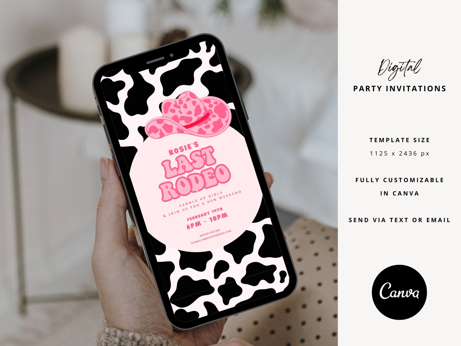 Last Rodeo Bachelorette Invitation & Itinerary, Last Rodeo Party ...