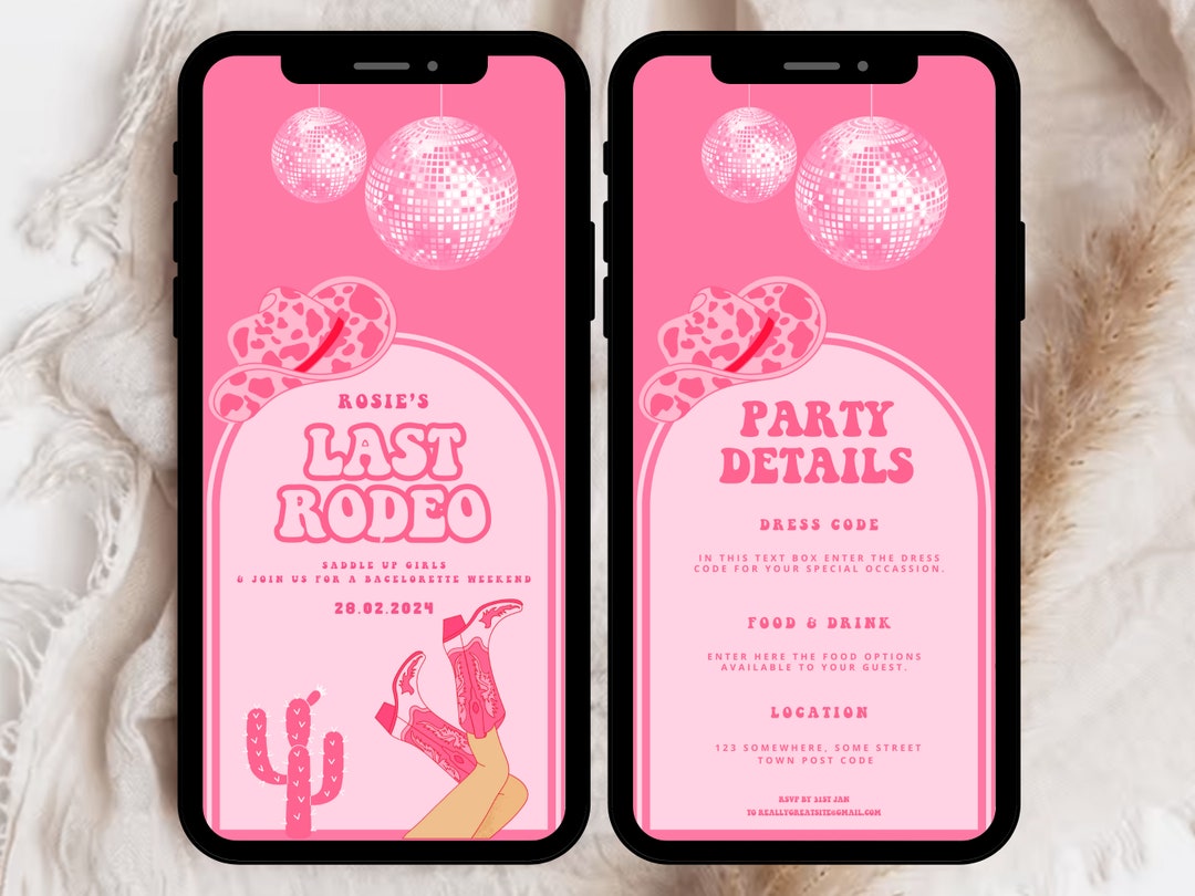 Last Rodeo Bachelorette Invitation and Itinerary, Last Rodeo Party ...