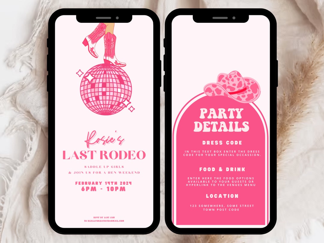 Last Rodeo Bachelorette Invitation & Itinerary, Last Rodeo Party ...