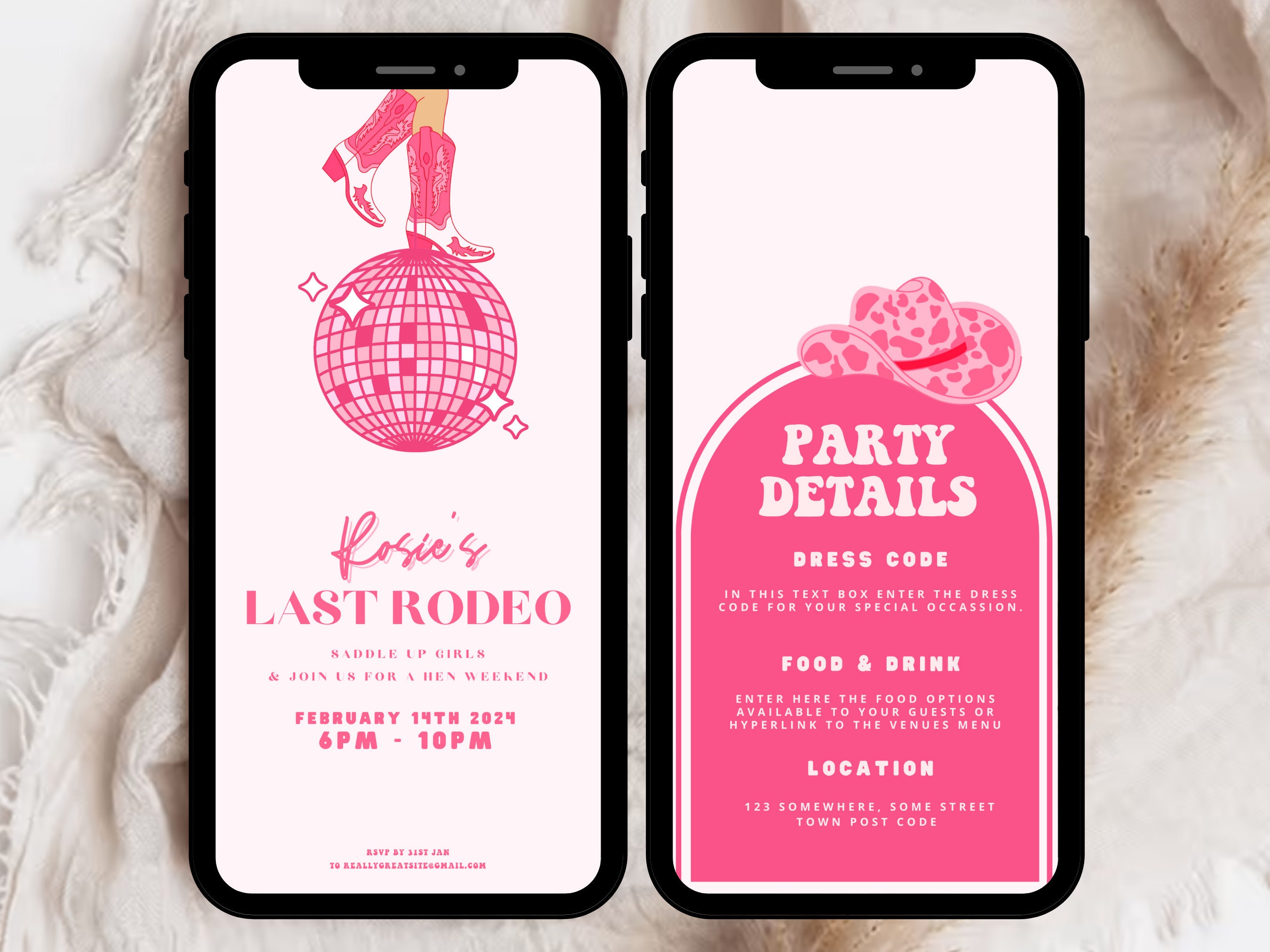 Last Rodeo Bachelorette Invitation & Itinerary, Last Rodeo Party ...