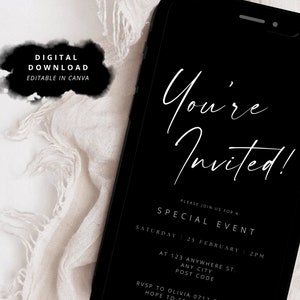 You're Invited Digital Invitation, Minimalist Text Message Invitation ...