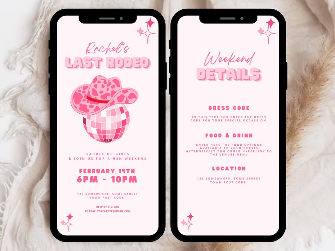 Last Rodeo Bachelorette Invitation & Itinerary, Last Rodeo Party ...