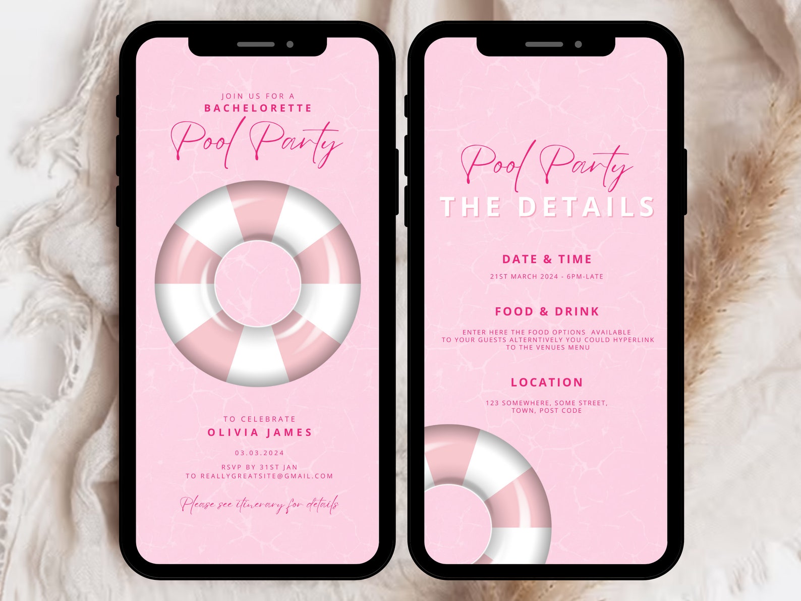 Bachelorette Pool Party Invitation Template, Last Splash Bachelorette ...