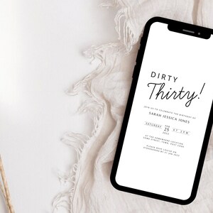 Dirty Thirty Birthday Invitation Template, Dirty 30 Invite Template ...