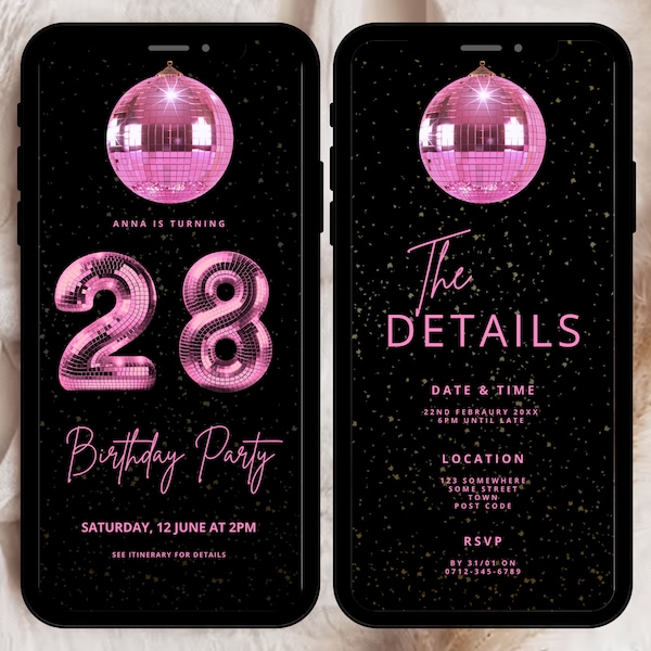 Digital 29th Birthday Party Invitation Template, 29th Birthday Invite ...
