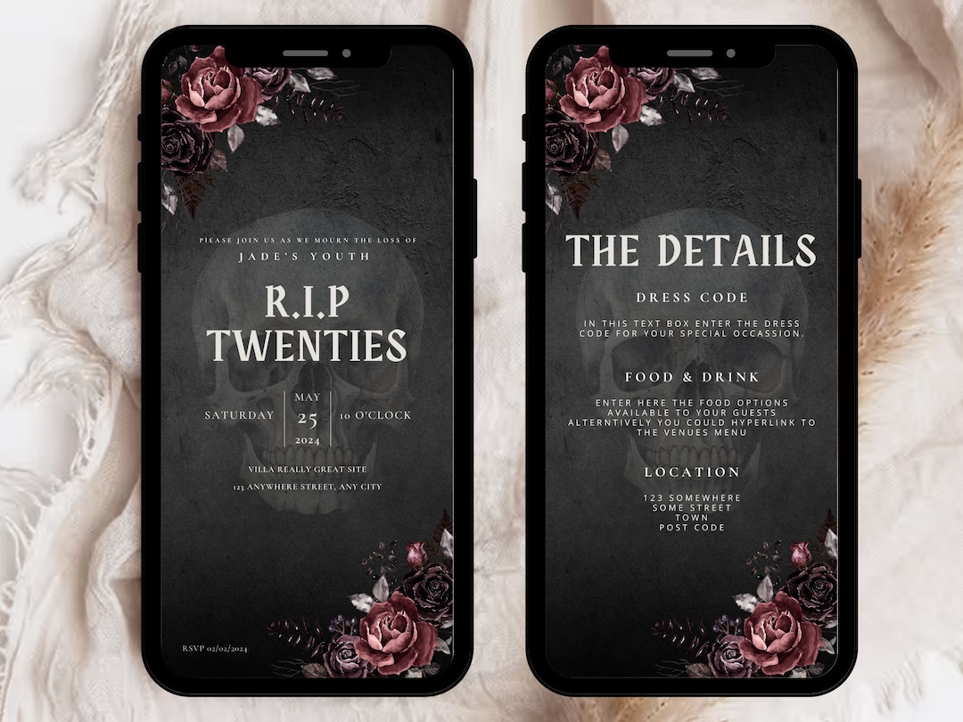 RIP 20s Invitation & Itinerary, RIP Twenties Party Invitation, 30th E ...