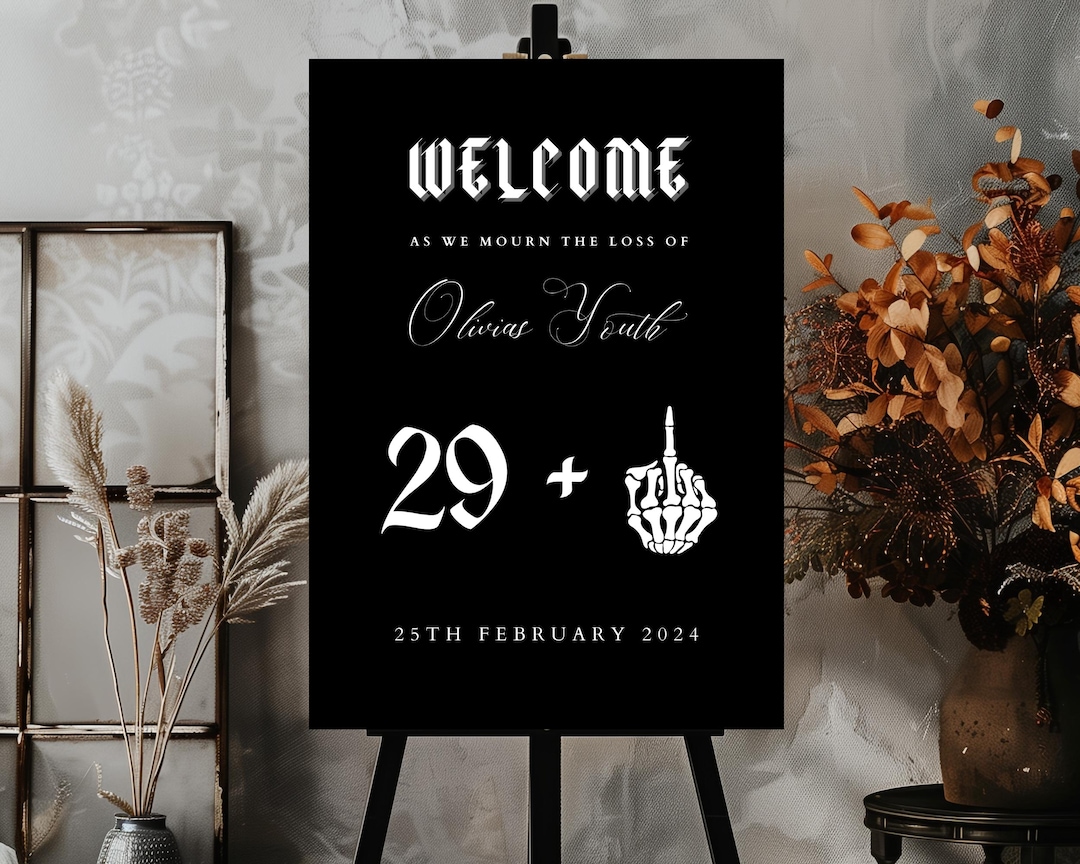 Plantilla de letrero de bienvenida para jóvenes RIP, letrero imprimible ...