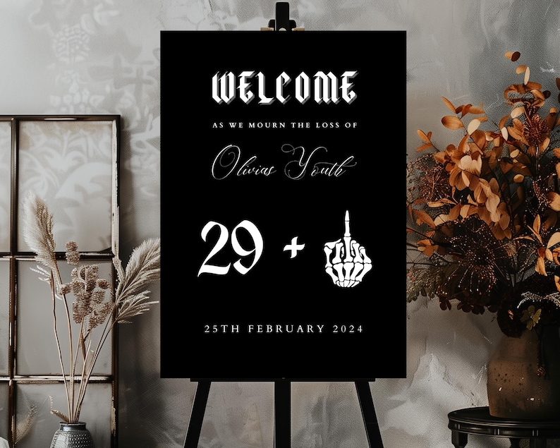 RIP Youth Welcome Sign Template, Funeral for My Youth Printable Sign ...