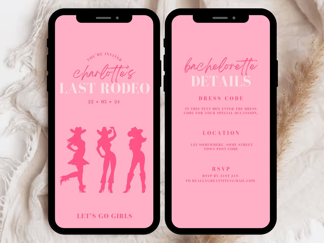 Last Rodeo Bachelorette Invitation Template, Last Rodeo Party ...