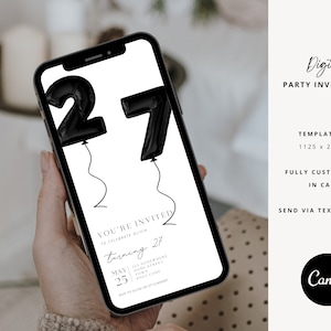 Digital 27th Birthday Invitation & Itinerary, 27th Birthday E-invite ...