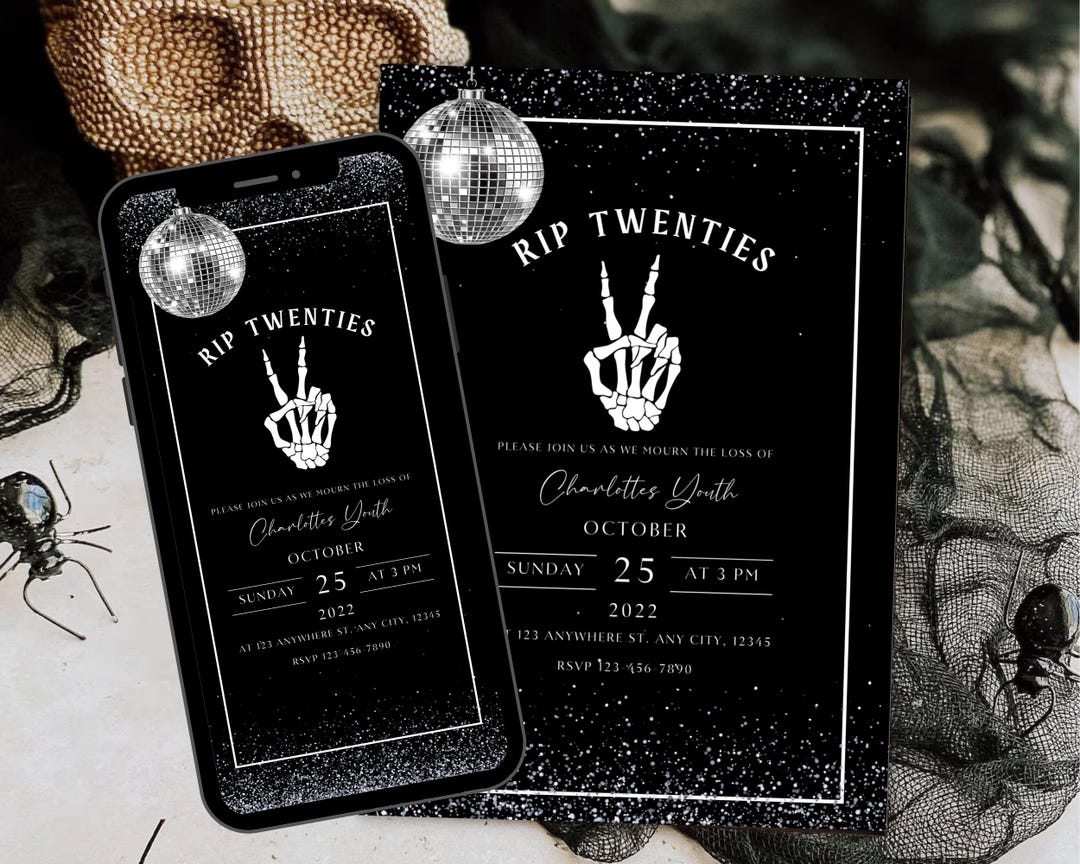 RIP 20s Party Invitation Template, RIP Twenties Party Invitation, 30th ...