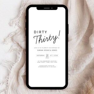 Digital Dirty Thirty Birthday Invitation Template (canva) - Etsy