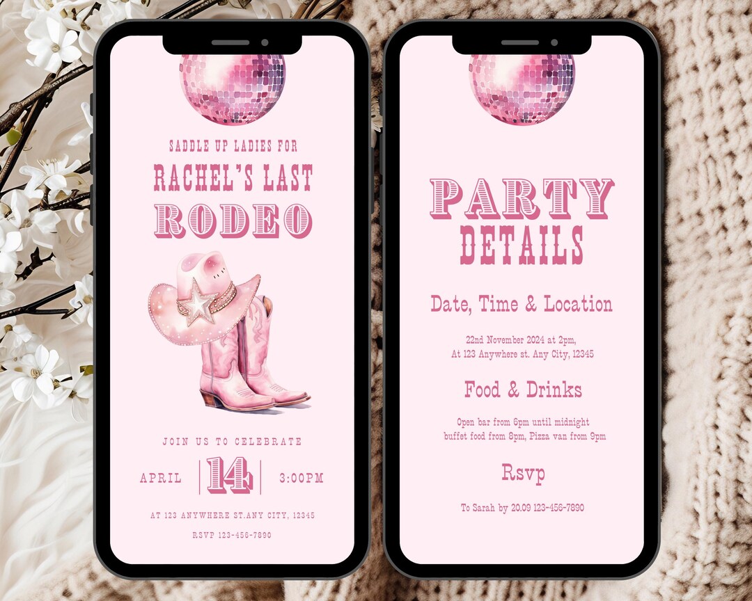 Last Rodeo Bachelorette Party Invitation Template, Last Rodeo Party ...