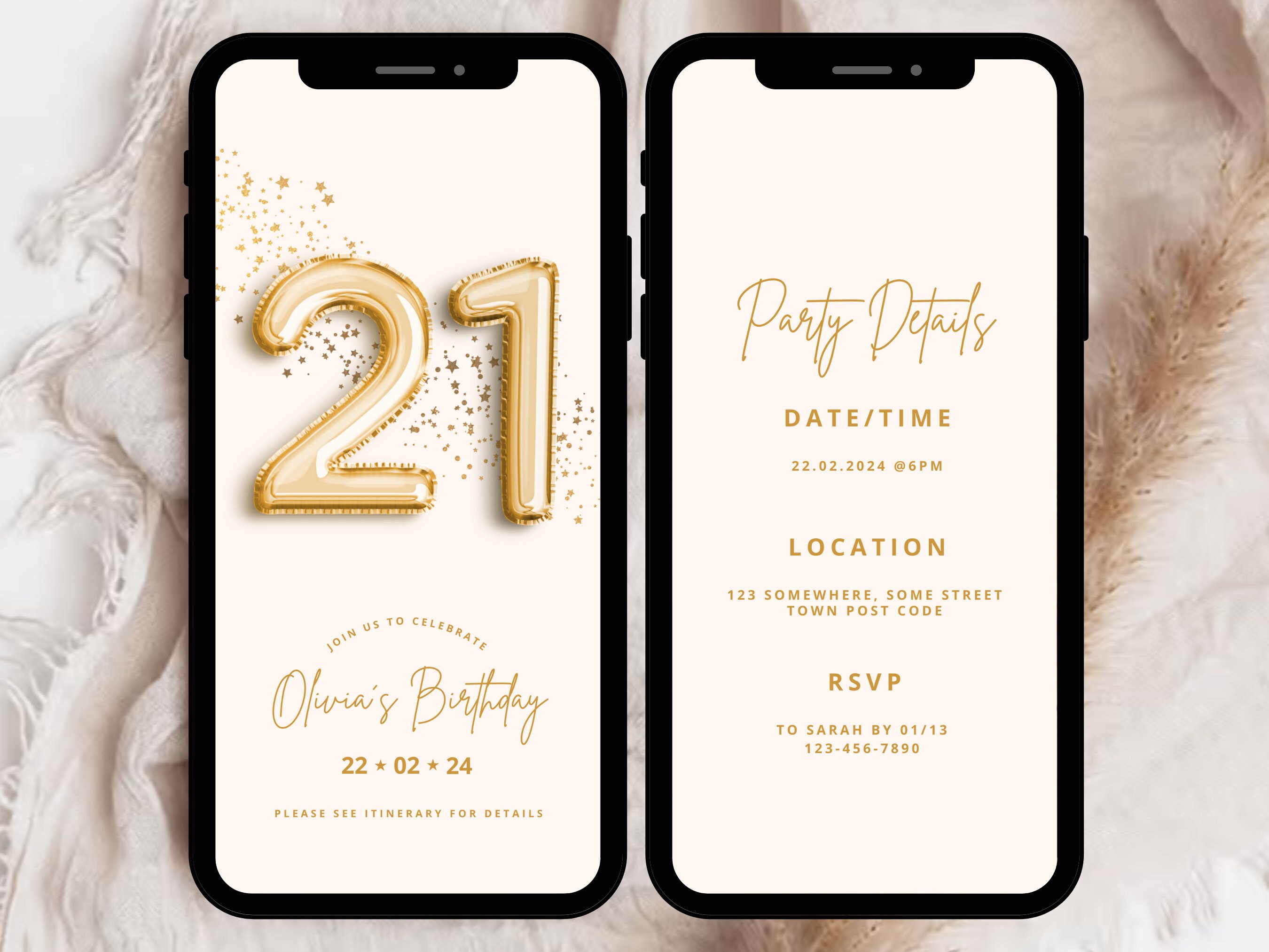 21st Birthday Party Invitation Template , 21st Party Invite, 21st Party ...