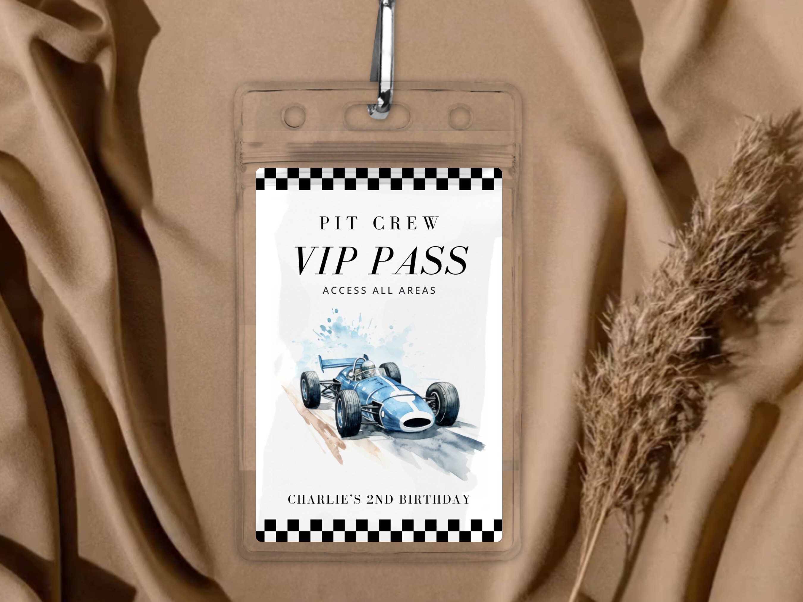 Pit Crew VIP Pass Template, Race Car VIP Pass Boy Racing Birthday Pit ...