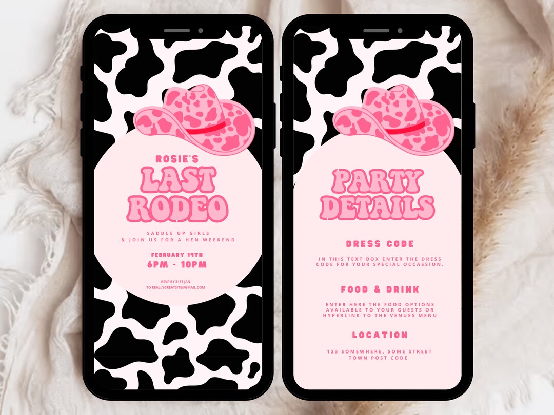Last Rodeo Bachelorette Invitation & Itinerary, Last Rodeo Party ...