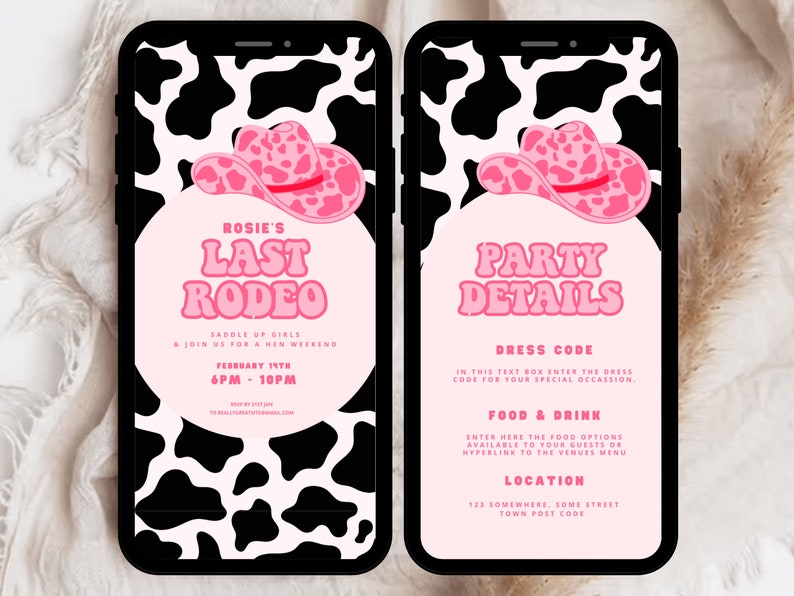 Last Rodeo Bachelorette Invitation & Itinerary, Last Rodeo Party ...