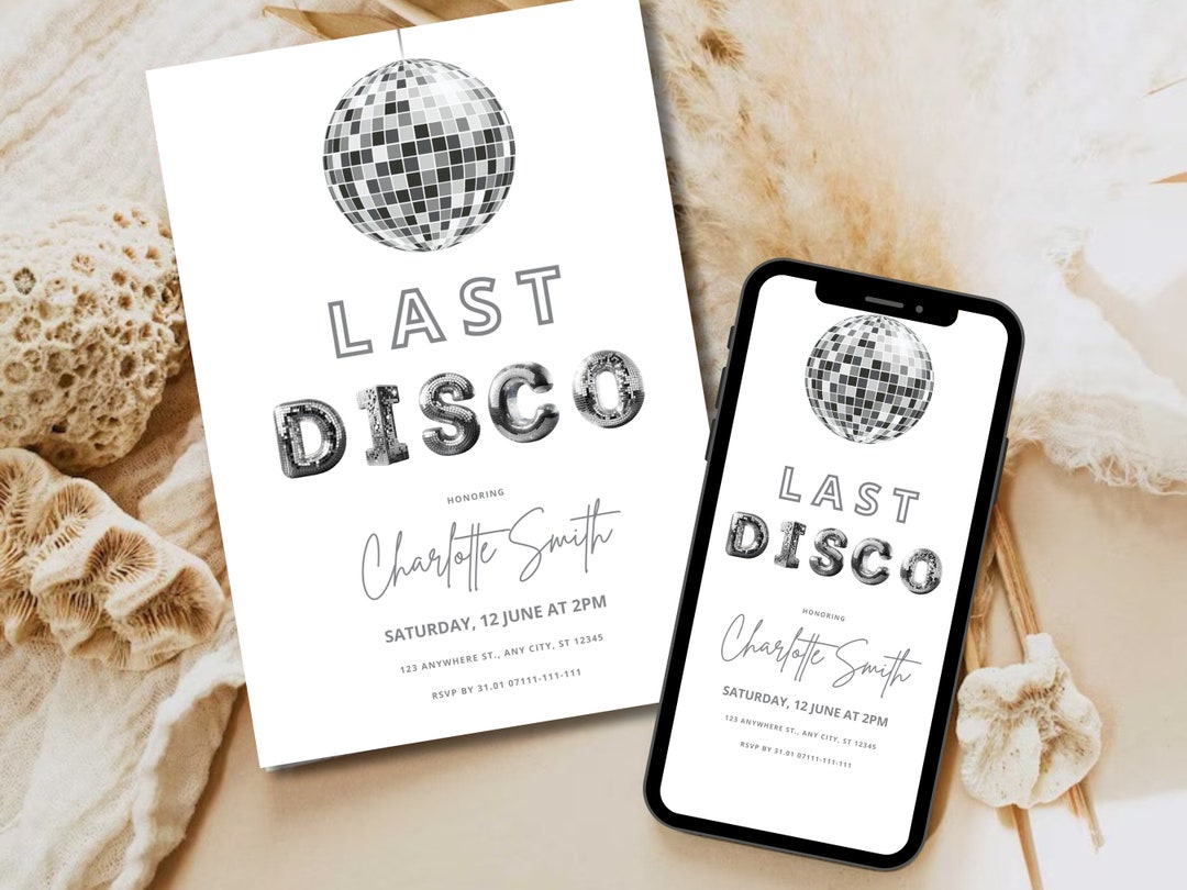 Last Disco Bachelorette Party Invitation Template (digital) - Etsy