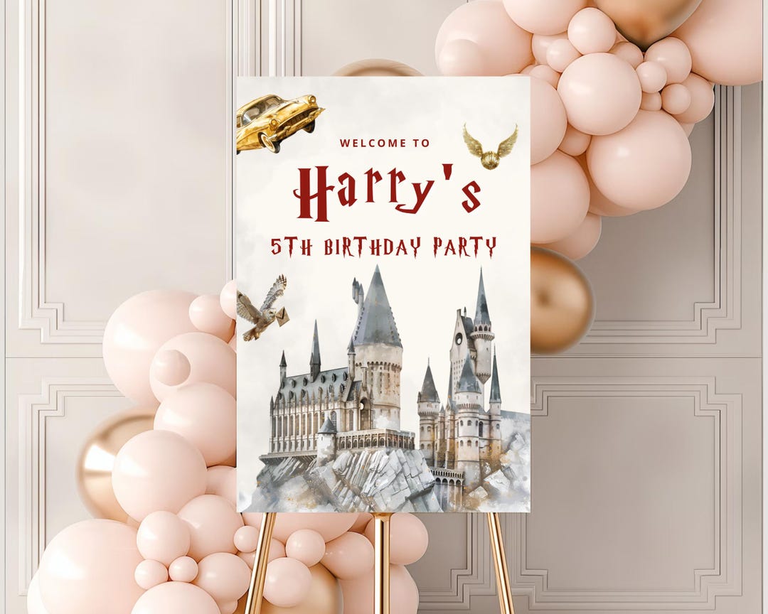 Editable Wizard Birthday Welcome Sign Template, Wizard Magic School ...