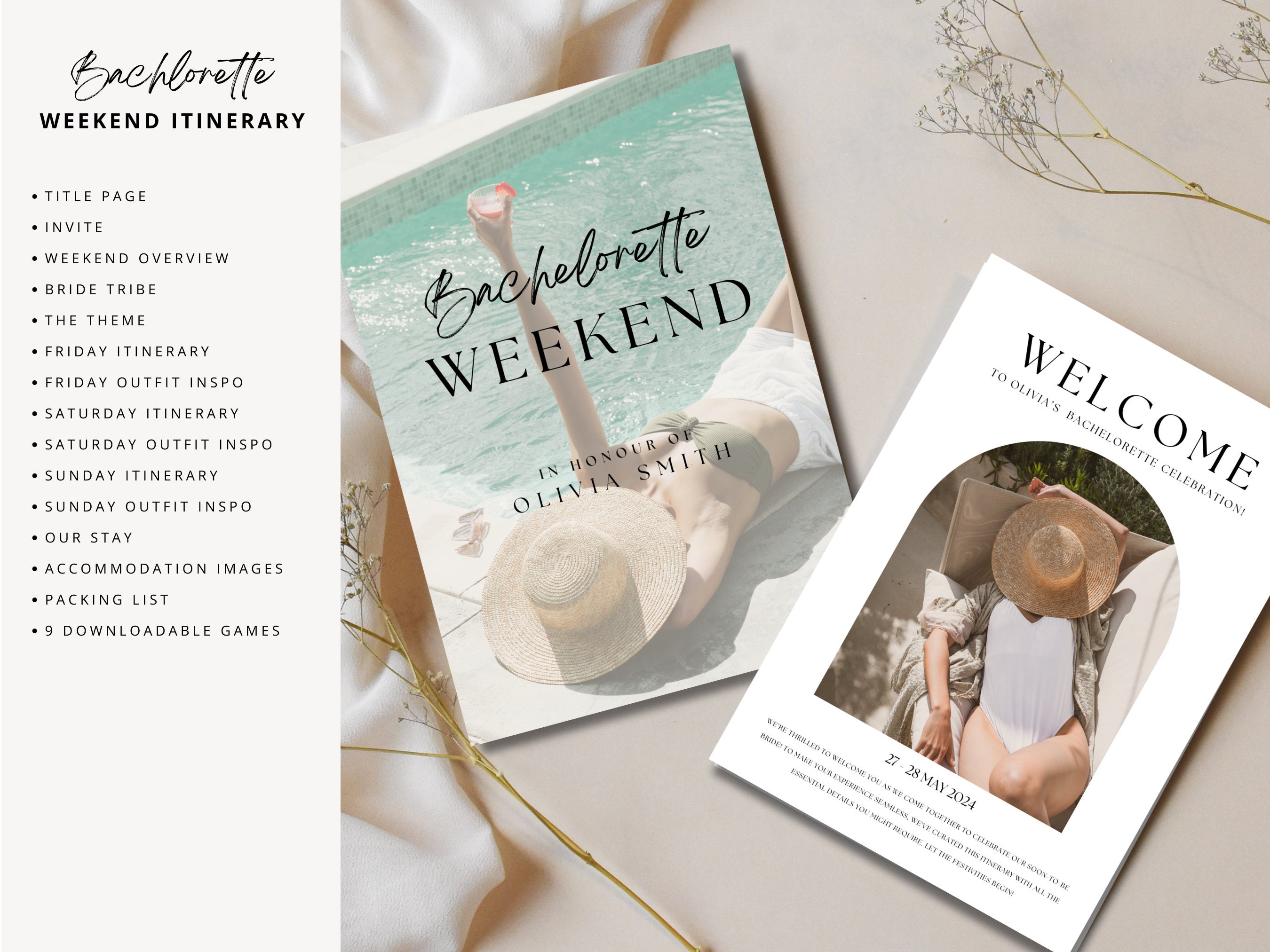 Bachelorette Weekend Template Itinerary Planner, Bachelorette Weekend ...