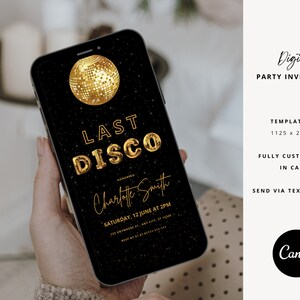 Last Disco Bachelorette Party Invitation Template, Last Disco ...