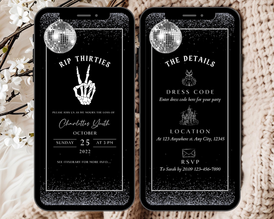 RIP 30s Birthday Party Invitation Template, Digital 40th Birthday ...