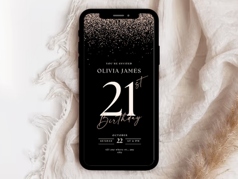 21st Birthday Party Invitation Template, 21st Birthday Invite, 21st ...