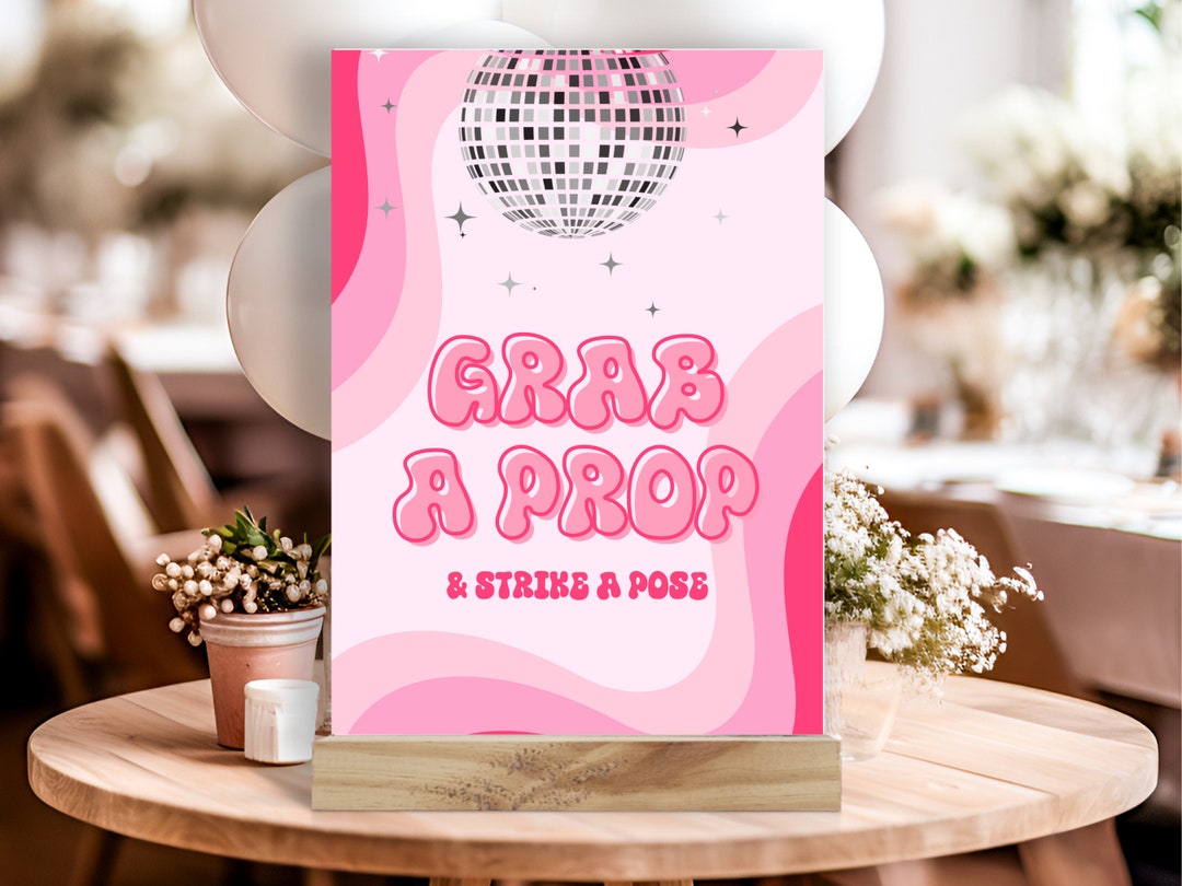Photobooth Table Sign Template, Grab a Prop Sign Photo Booth Table Sign ...