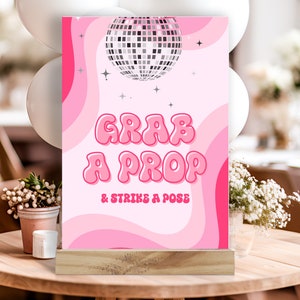 Photobooth Table Sign Template, Grab a Prop Sign Photo Booth Table Sign ...