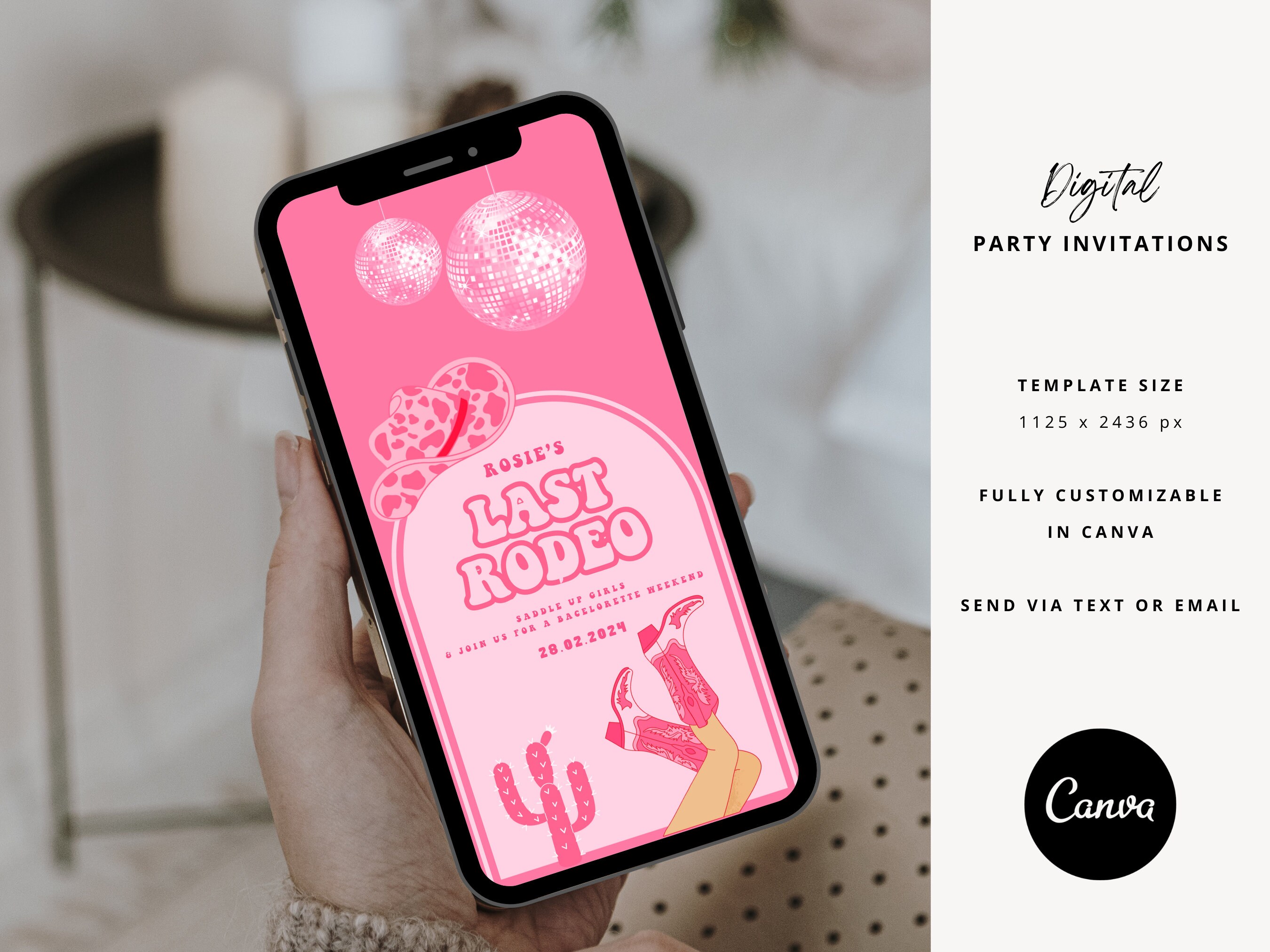 Last Rodeo Bachelorette Invitation and Itinerary, Last Rodeo Party ...