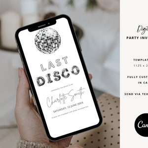 Last Disco Bachelorette Party Invitation Template, Last Disco ...