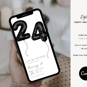 Digital 24th Birthday Invitation & Itinerary, 24th Birthday Party ...