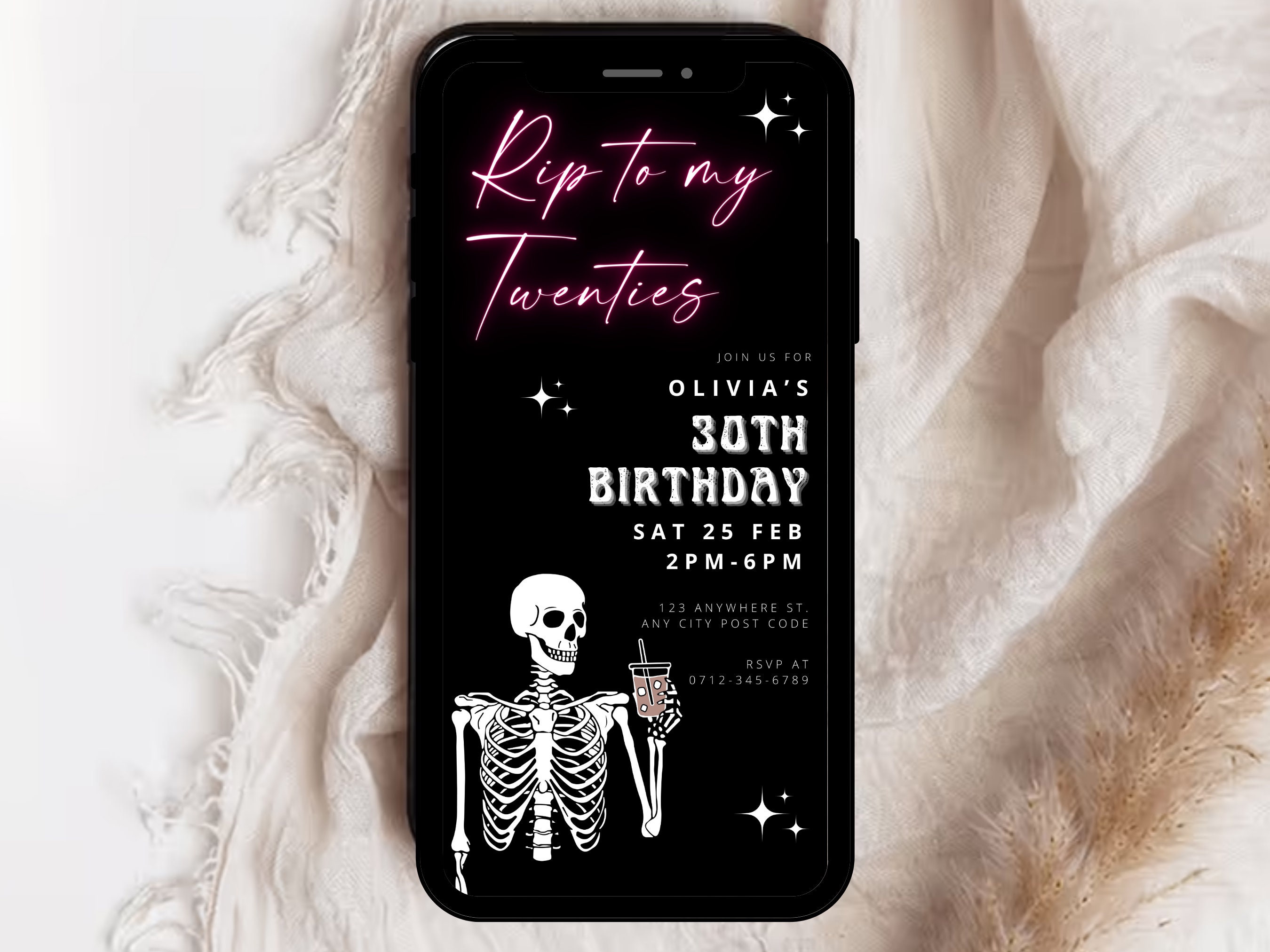RIP 20s Invitation, RIP Twenties Party Invitation, 30th E-invite, Death ...