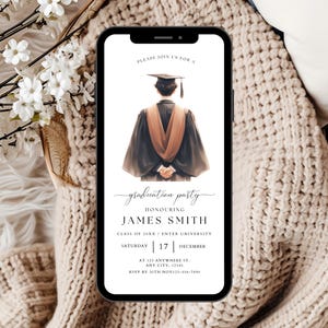 Editable Graduation Party Invitation Template, Graduation Announcement ...