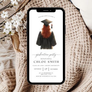 Graduation Party Digital Invitation Template, Graduate Class of 2025 ...