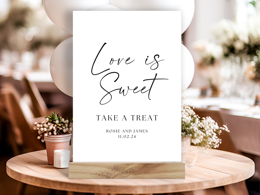 Sweet Table Sign Template, Love is Sweet Station Sign, Sweet Station ...