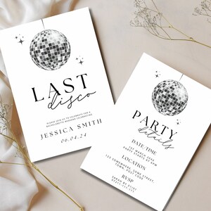 Last Disco Bachelorette Party Invitation Template, Last Disco Invite ...