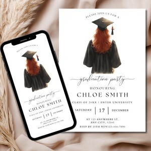Graduation Party Digital Invitation Template, Graduate Class of 2025 ...