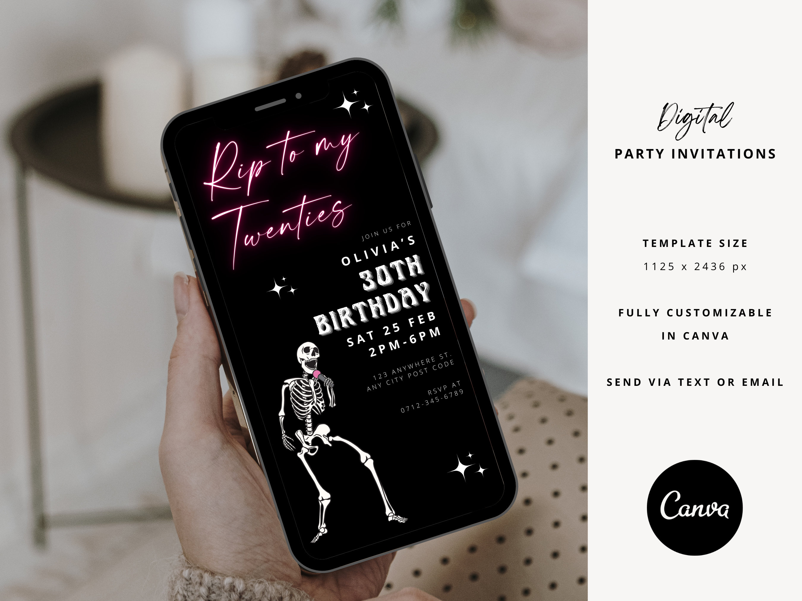 Funeral Death to My Youth Birthday Party Invitation, RIP 20s Invitation ...