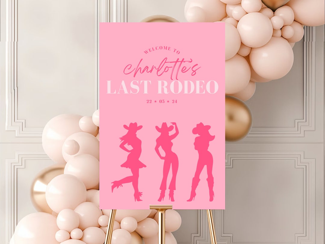 Last Rodeo Bachelorette Weekend Welcome Sign Nashville Disco Party, DIY ...