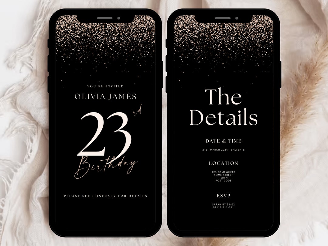23rd Birthday Party Invitation, 23rd Birthday Invitation, Digital 23rd ...