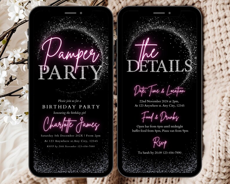 Pamper Party Birthday Invitation Template, Girls Pamper Party ...