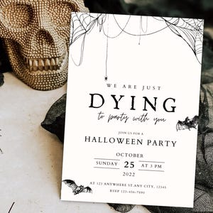 Printable Halloween Party Invitation Template, Editable Adult Halloween ...