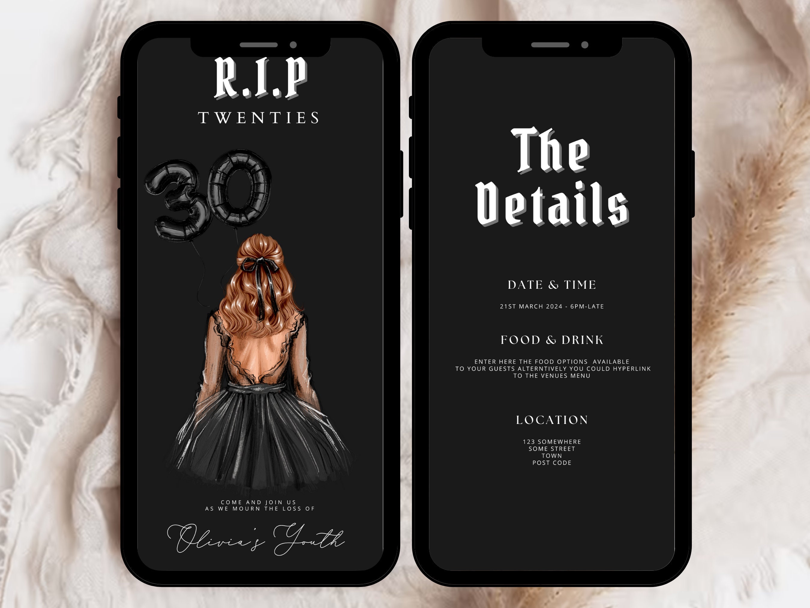 RIP 20s Party Invite, RIP Twenties Party Invitation, 30th Birthday ...