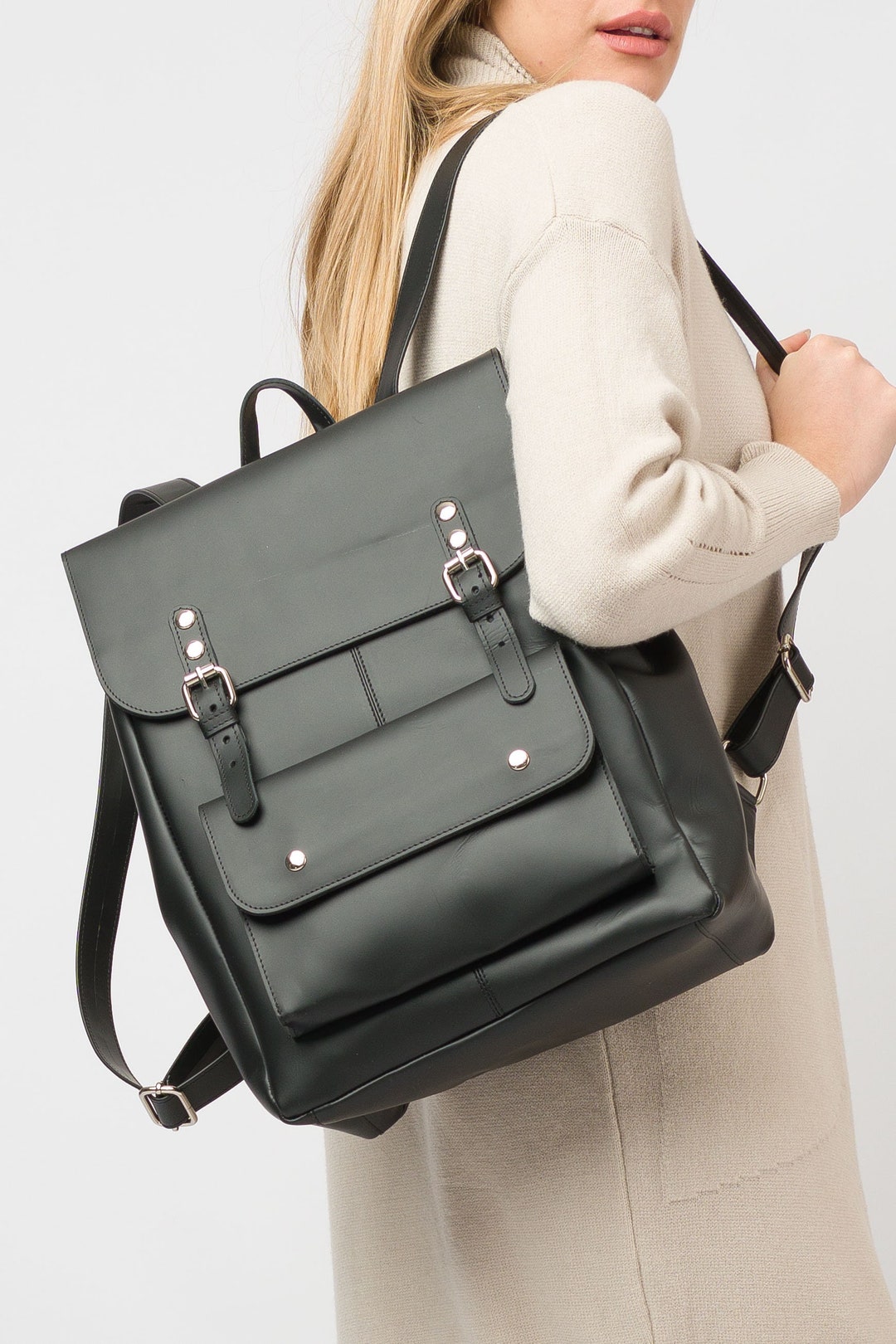 Leather Backpack, Women Leather Rucksack, Unisex Leather Backpack ...