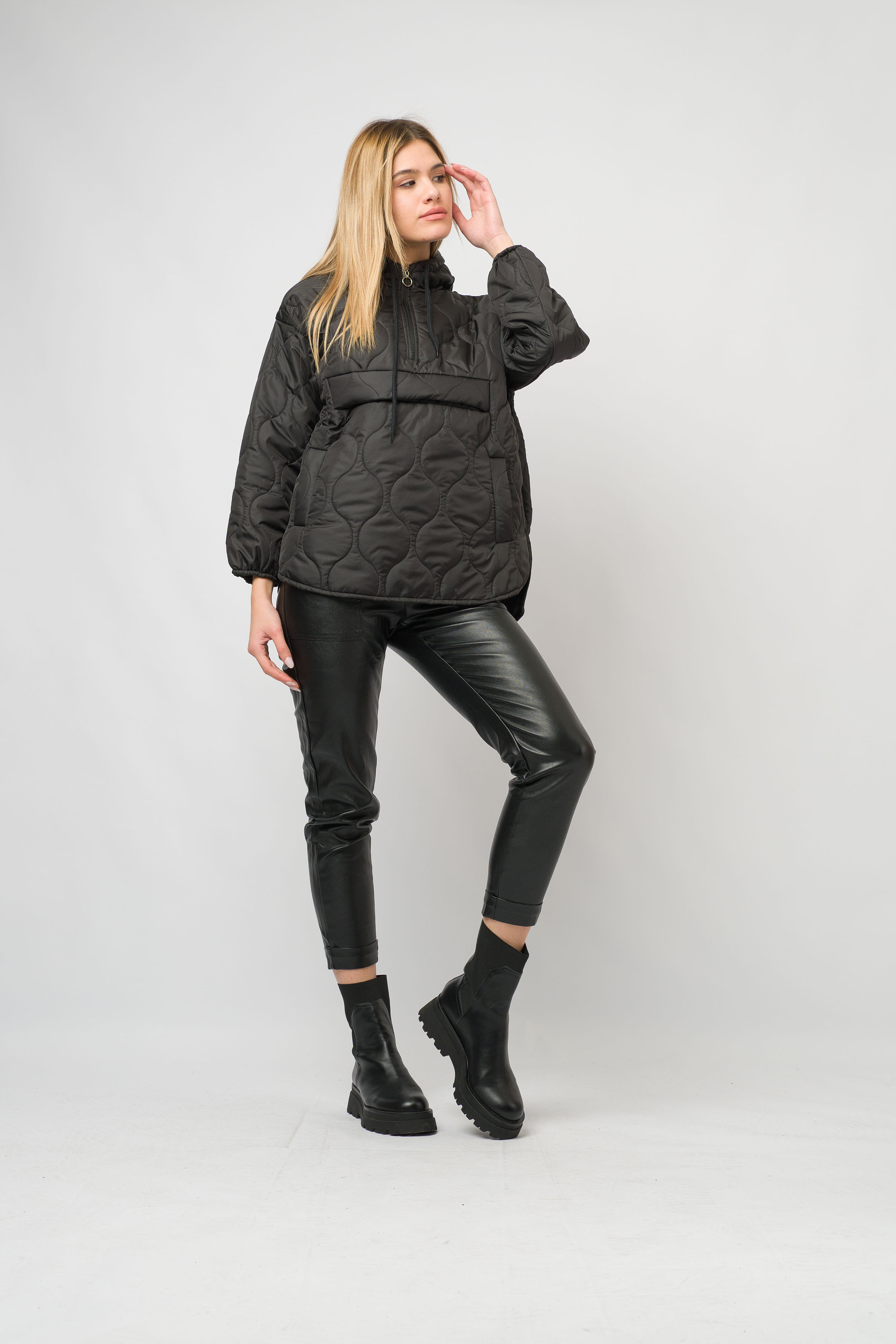 Black Puffer Hoodie/warm Blouse Jacket/hooded Sweatshirt - Etsy