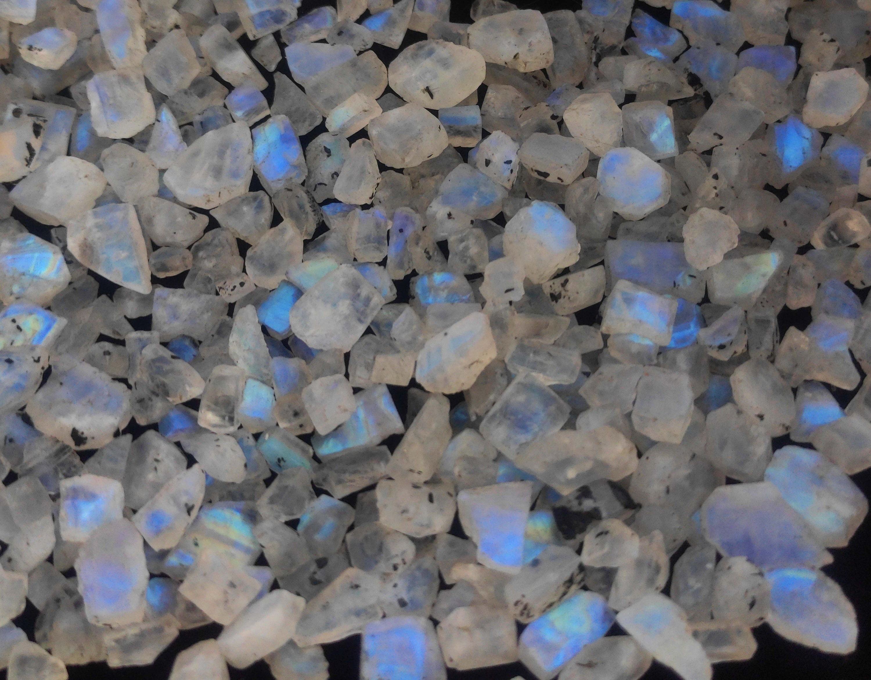 Blue Rainbow Moonstone Slices 7 to 15 MM Raw Moonstone - Etsy
