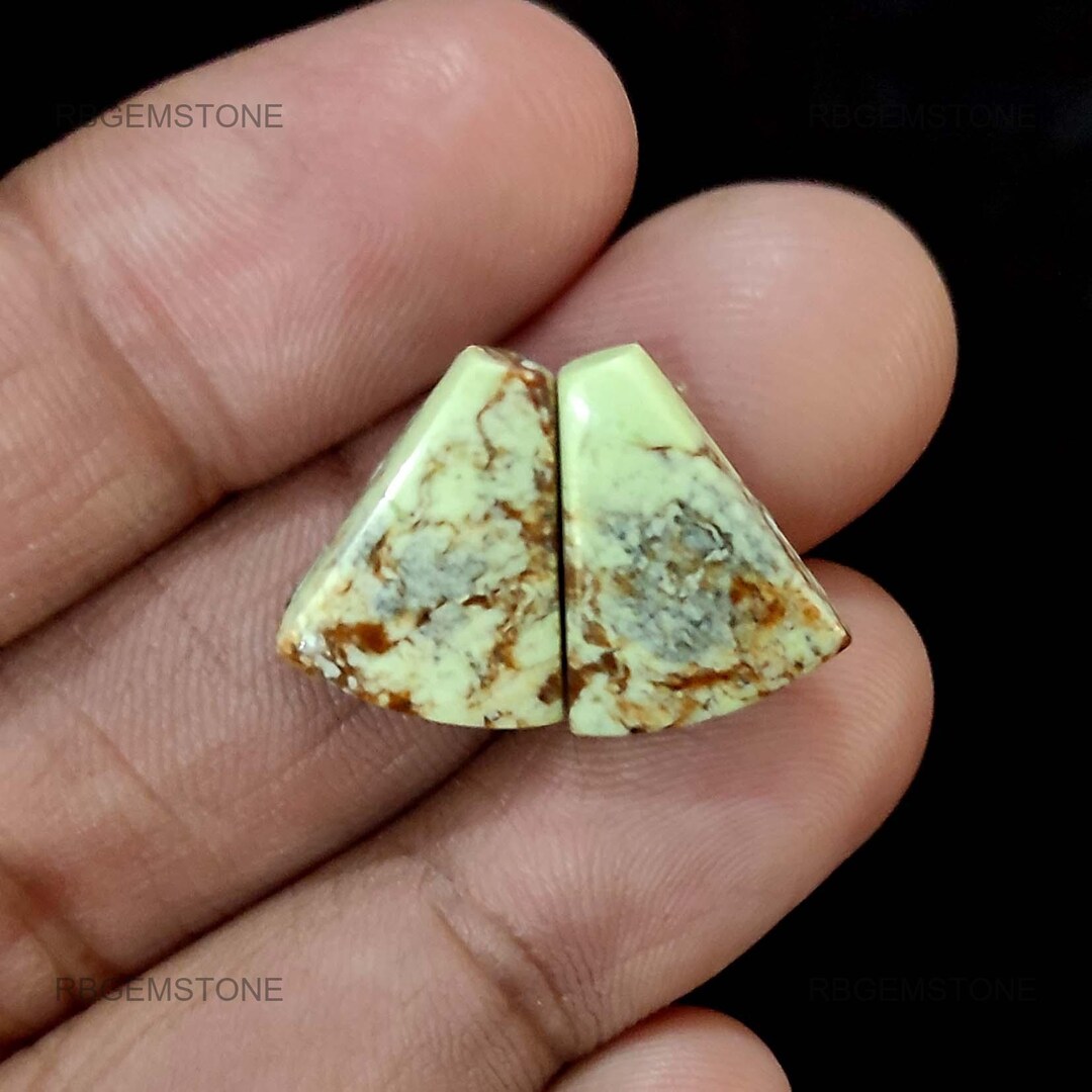 Healing Lemon Chrysoprase Cabochon Pair, Light Green Cabochon Arizona ...