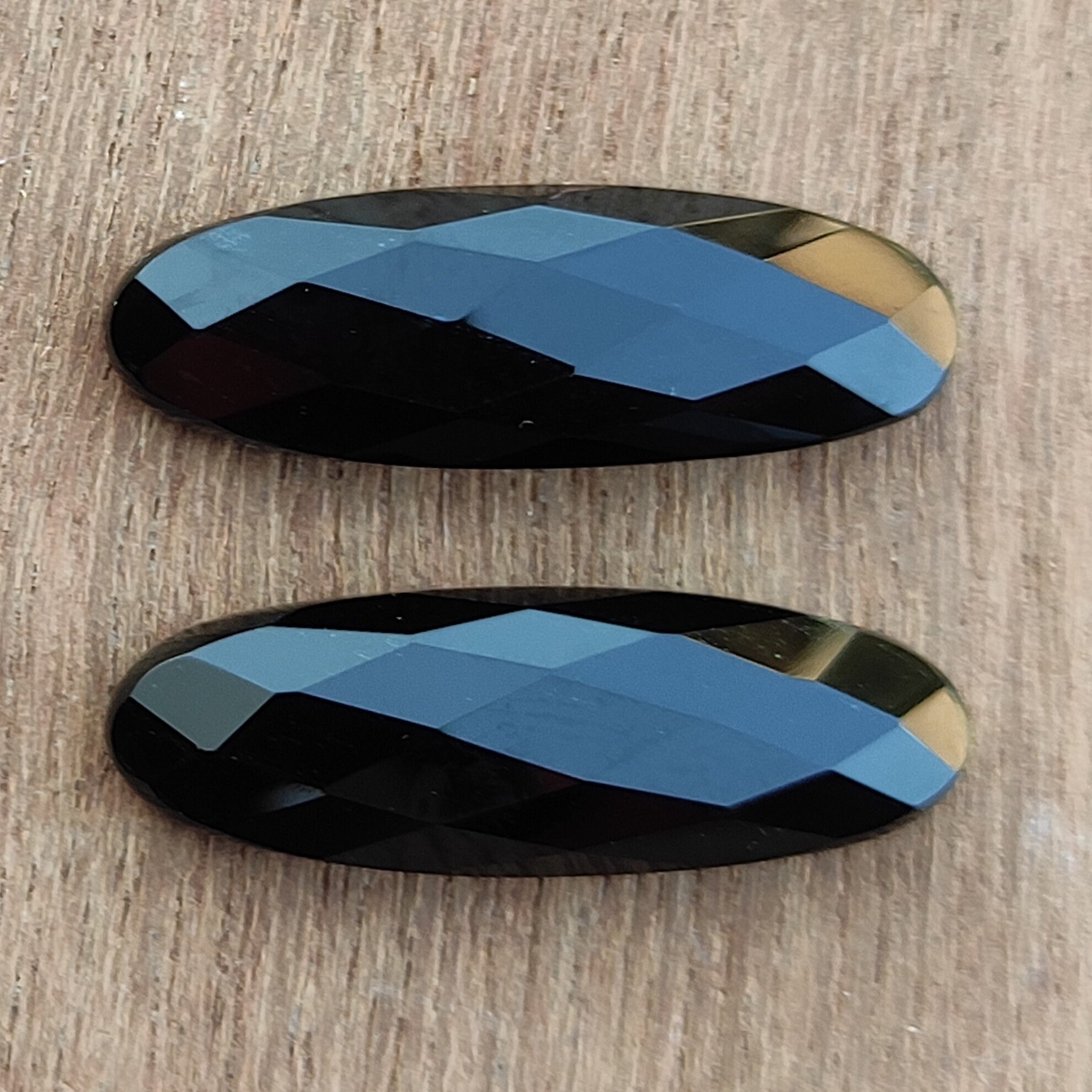 Black Onyx Gemstone Pair, Faceted Gemstone 7X14 MM to 12X36 MM Flat ...